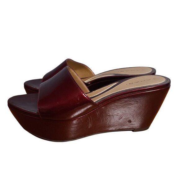 Tahari | Shoes | Tahari Todd Red Wedge Heels Over The Toe Sandals Size ...